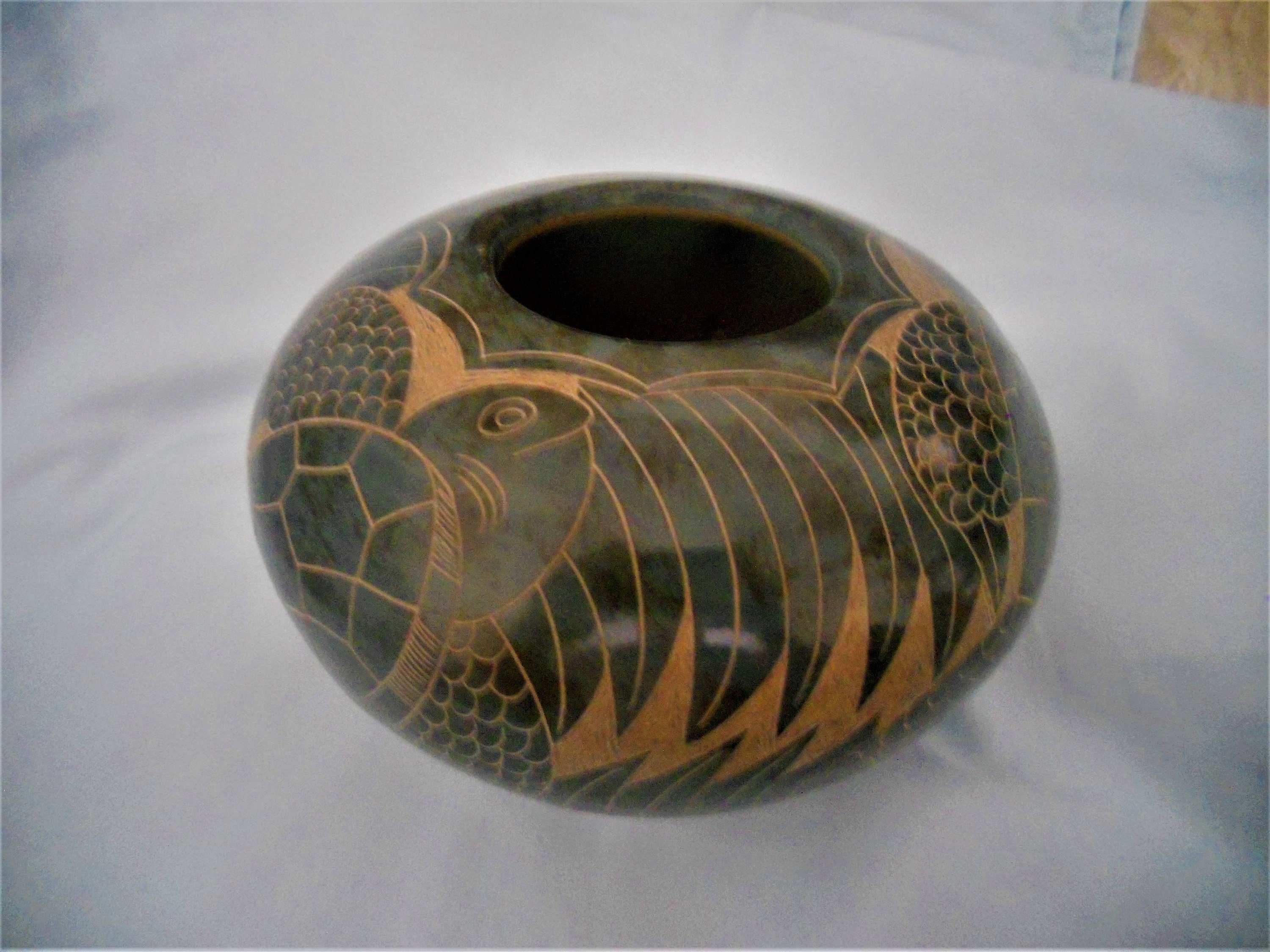 Vintage Sgraffito Pot Native American Style. Collectible Green - Etsy