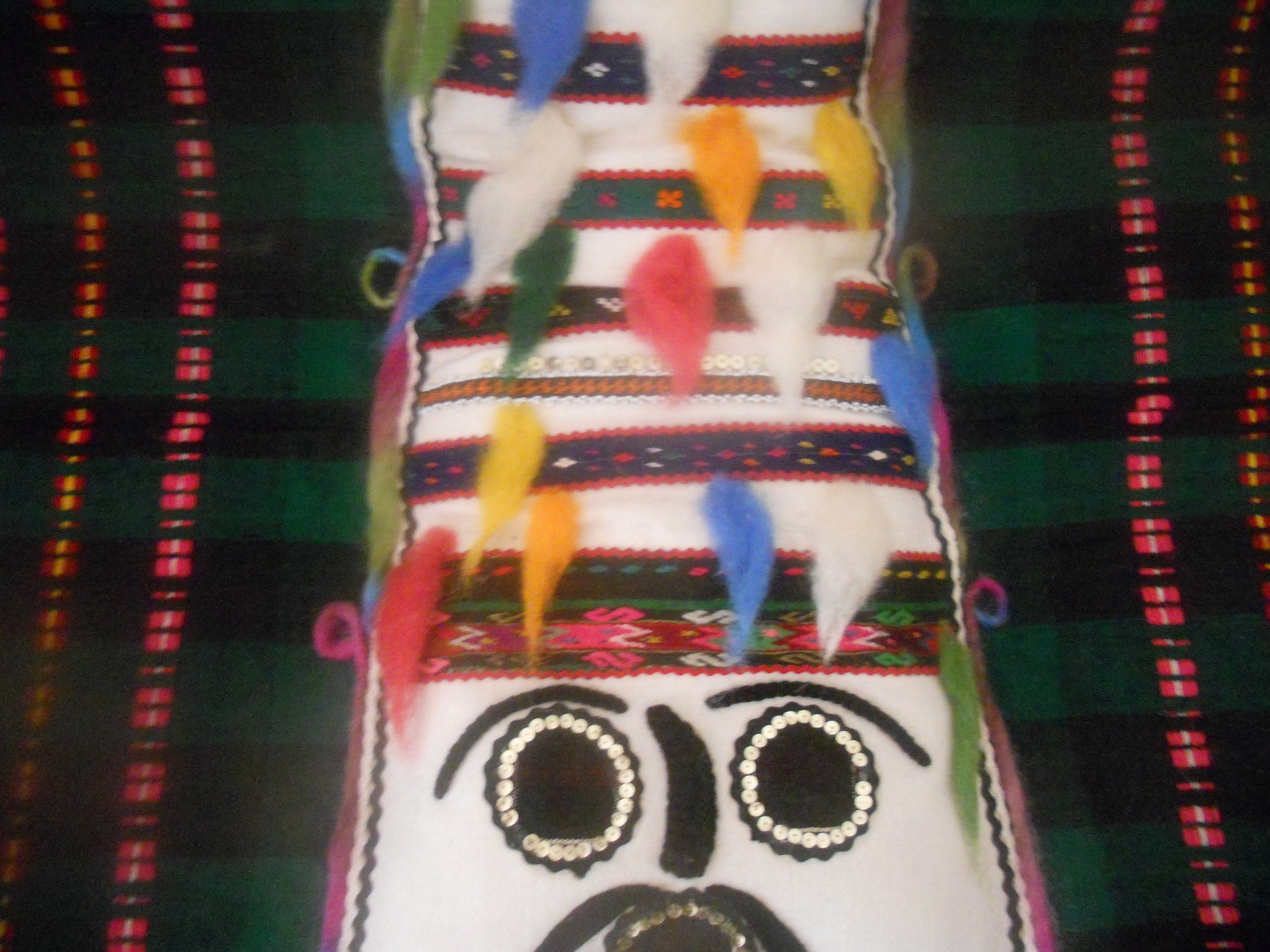 Bulgarian Ritual Magic Mask. Traditional Ethnic Folk Art Wall Panel ...