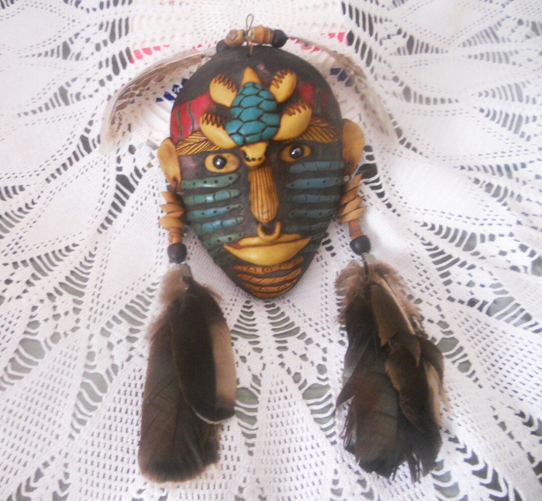 Vintage Indian Warrior Head Wall Panel. Native American Style Wall ...