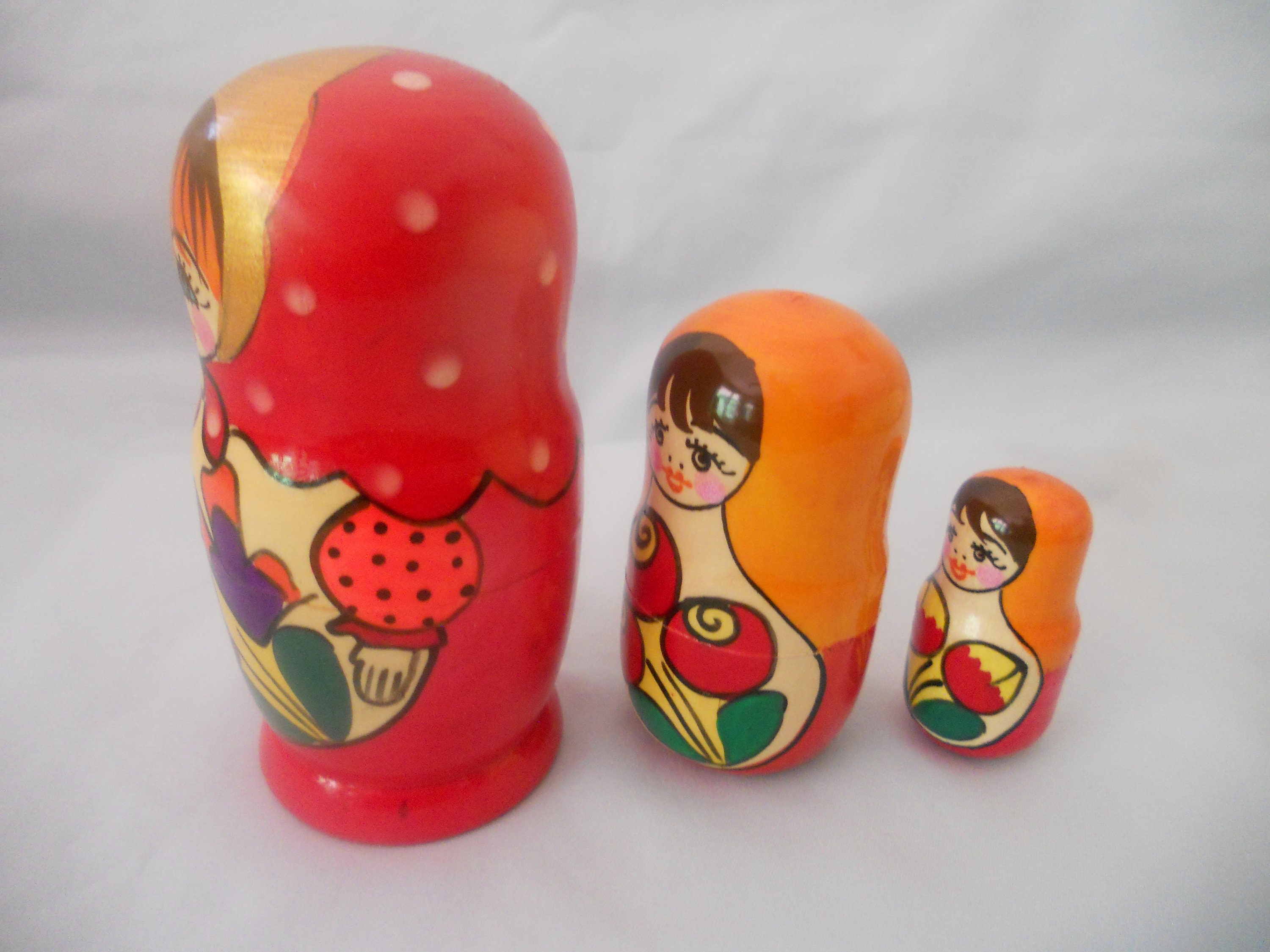 Authentic Vintage Russian 3 Pc Matryoshka Doll. Soviet Nesting Doll ...