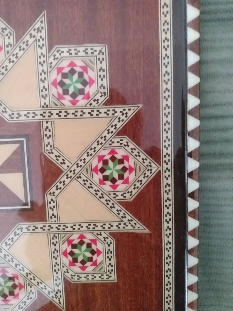 Vintage Taracea Tray. Handcrafted Inlaid Wood Marquetry Tray Made in Spain. Gift for Her ...