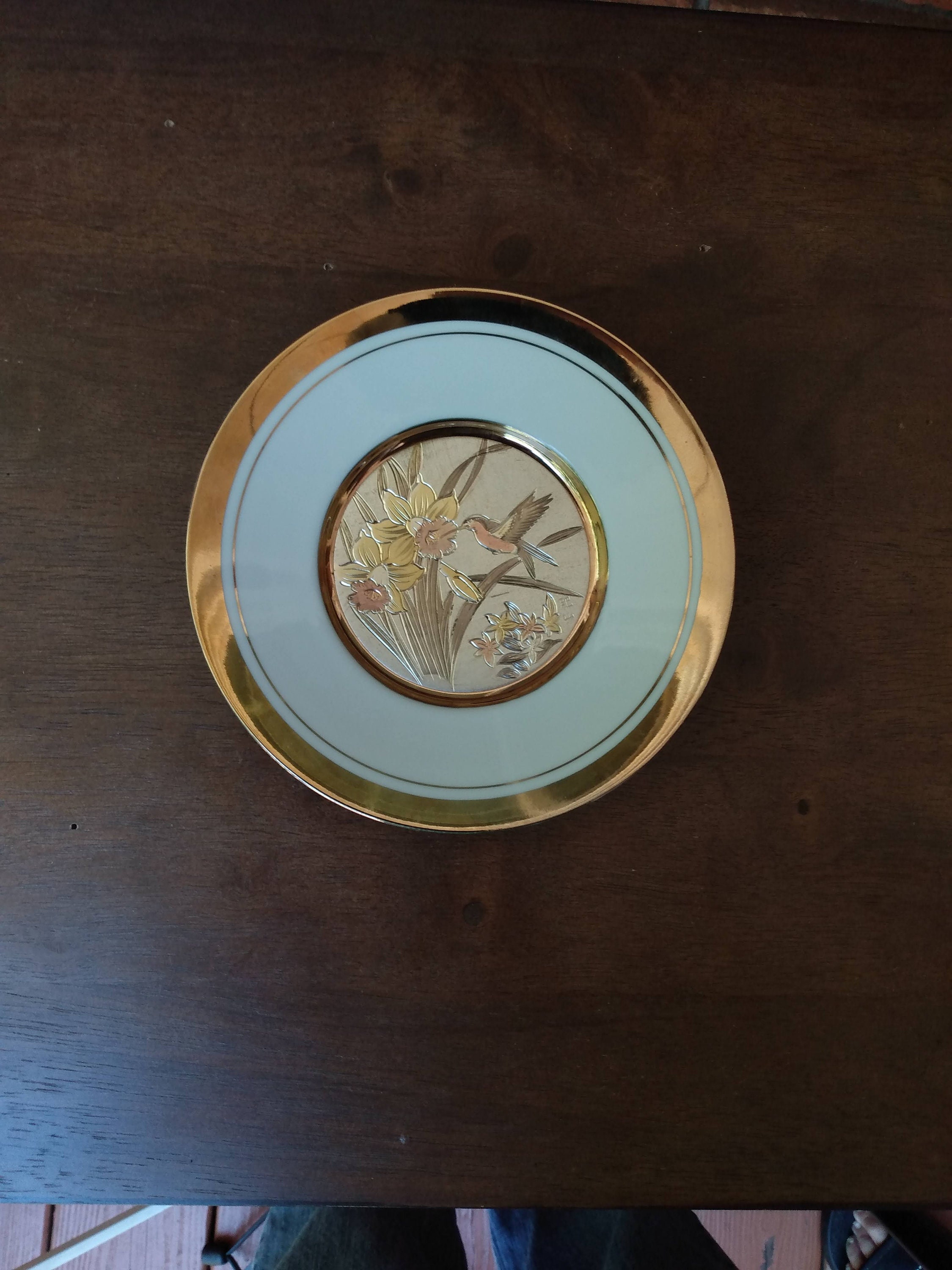 Art of Chokin. Chokin Plate Fine Porcelain 24K Gold Edged. Collectible ...