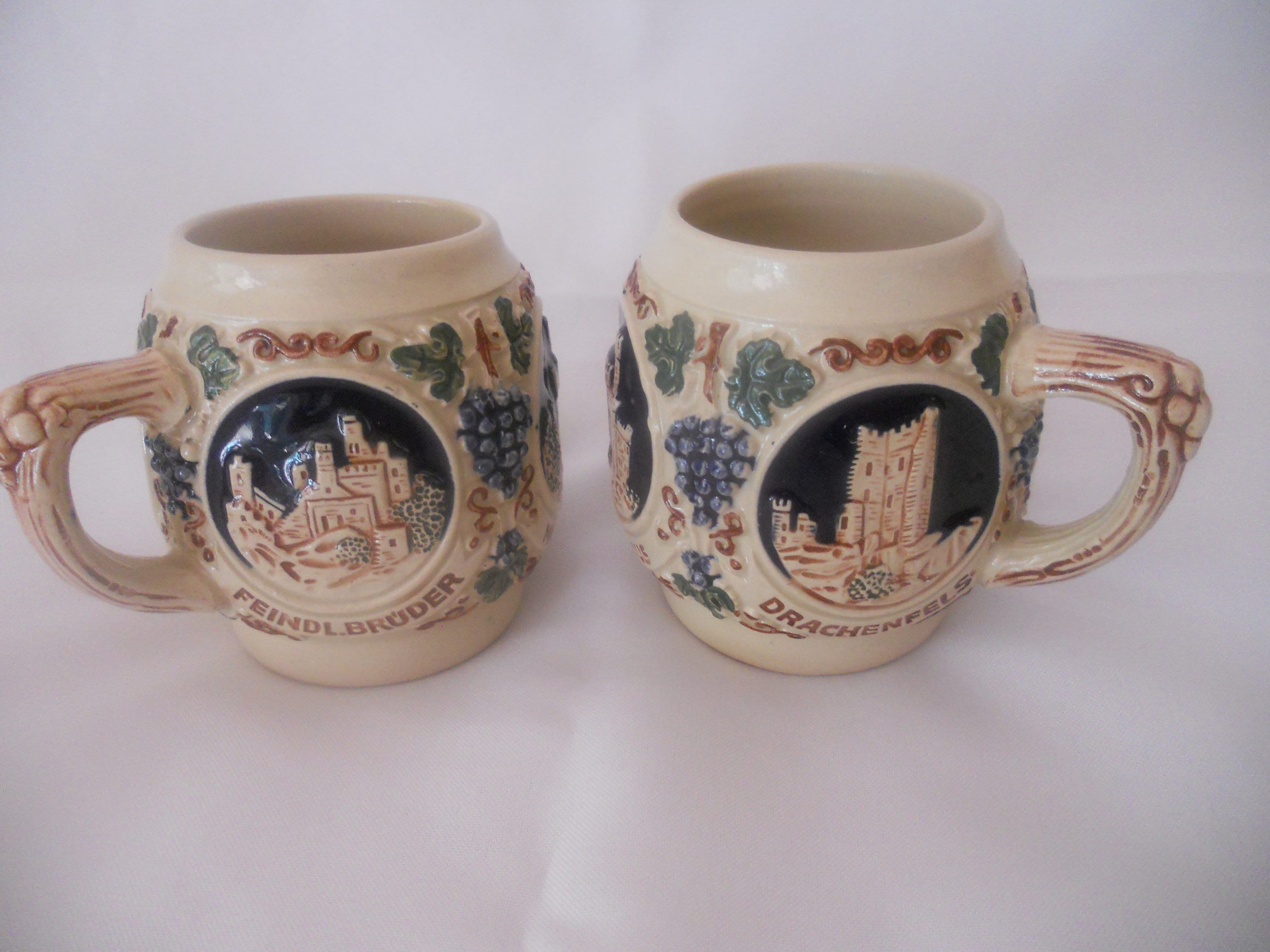 Vintage GERZ West Germany Small Mugs Set of Two. Scenic German Steins ...