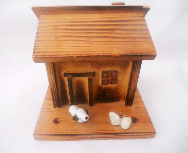 Vintage Handcrafted Wooden House Money Bank. Home Sweet Home Saving ...