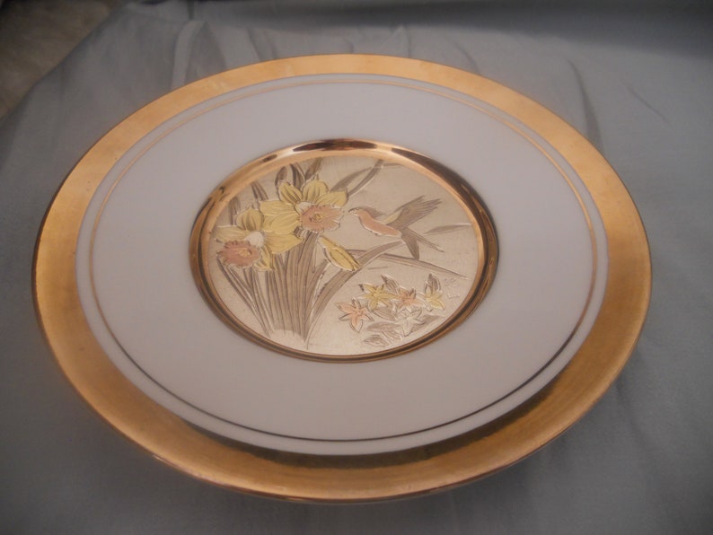 Art of Chokin. Chokin Plate Fine Porcelain 24K Gold Edged. Collectible ...