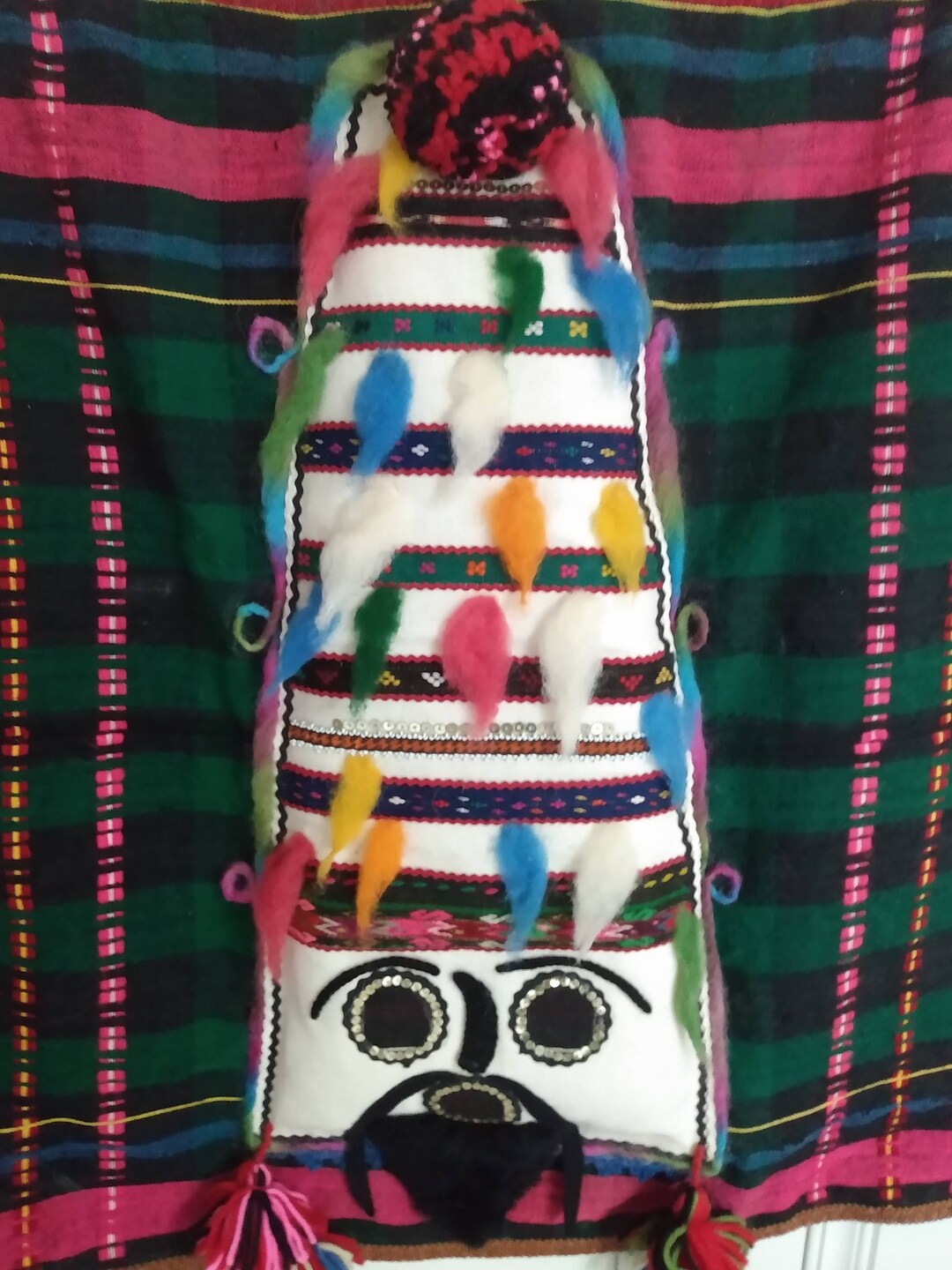 Bulgarian Ritual Magic Mask. Traditional Ethnic Folk Art Wall Panel ...