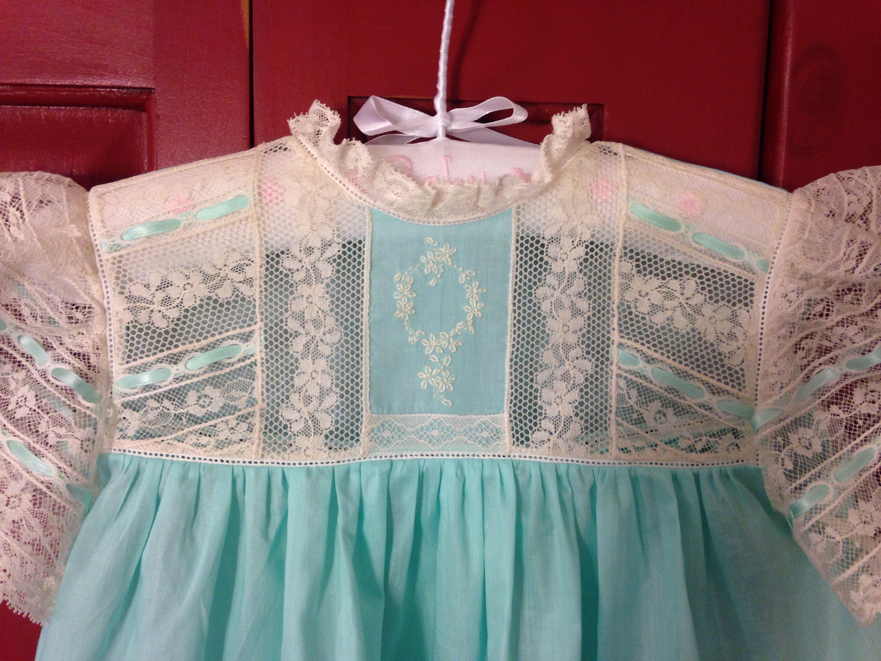 Mint Swiss Batiste and French Lace Dress - Etsy