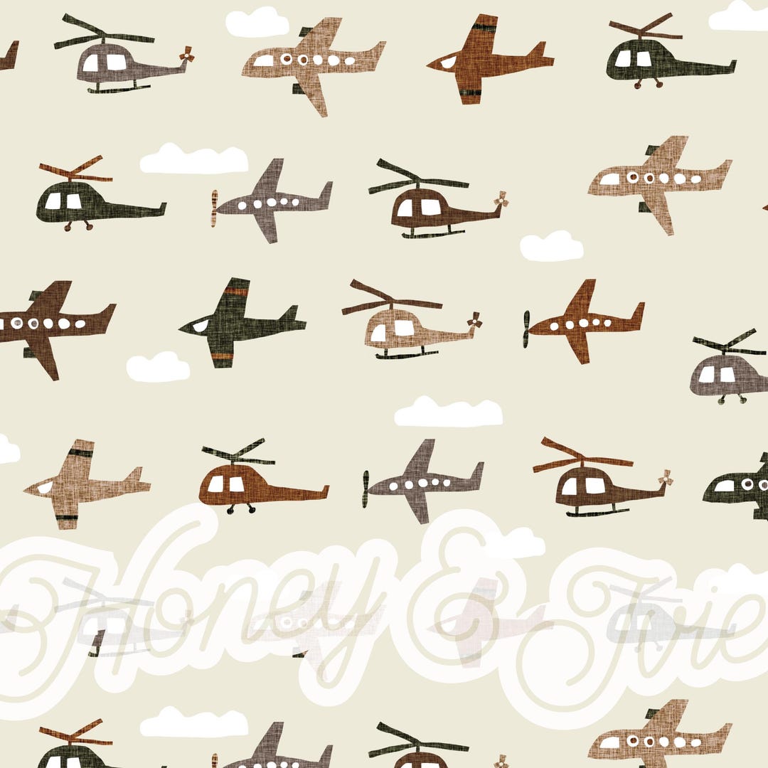 Seamless Sand Airplane File. Digital Pattern. Boy. Earth Tone. Olive ...