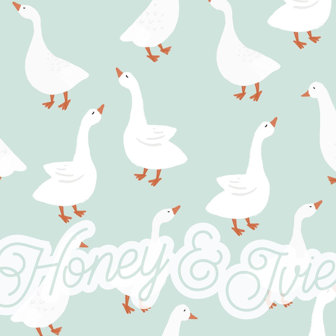Aqua Geese. Seamless File. Seamless Pattern. Goose Seamless. Farm ...