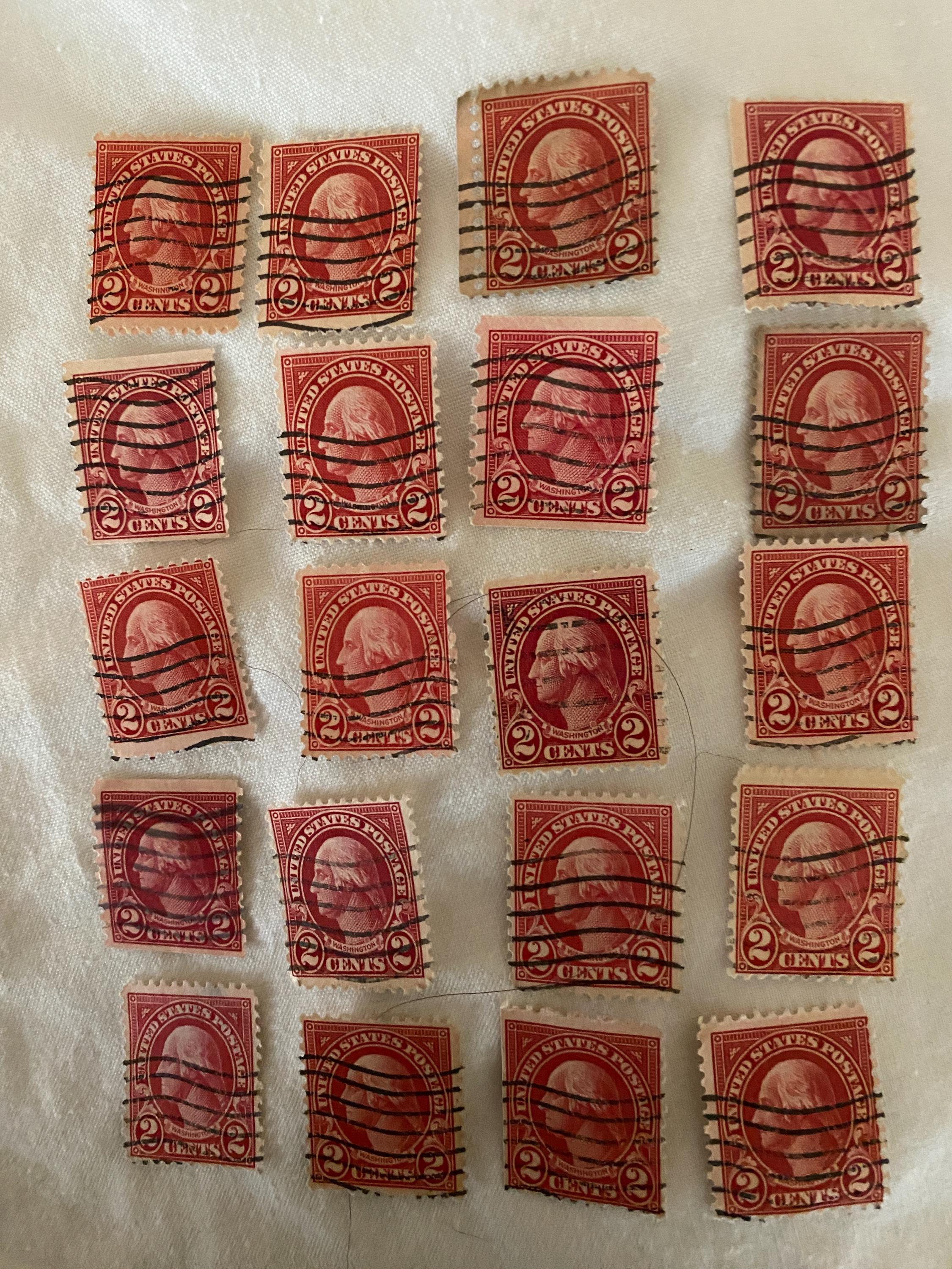 Estate Lot of 20 Used Red George Washington Postage Stamps 1923? - Etsy