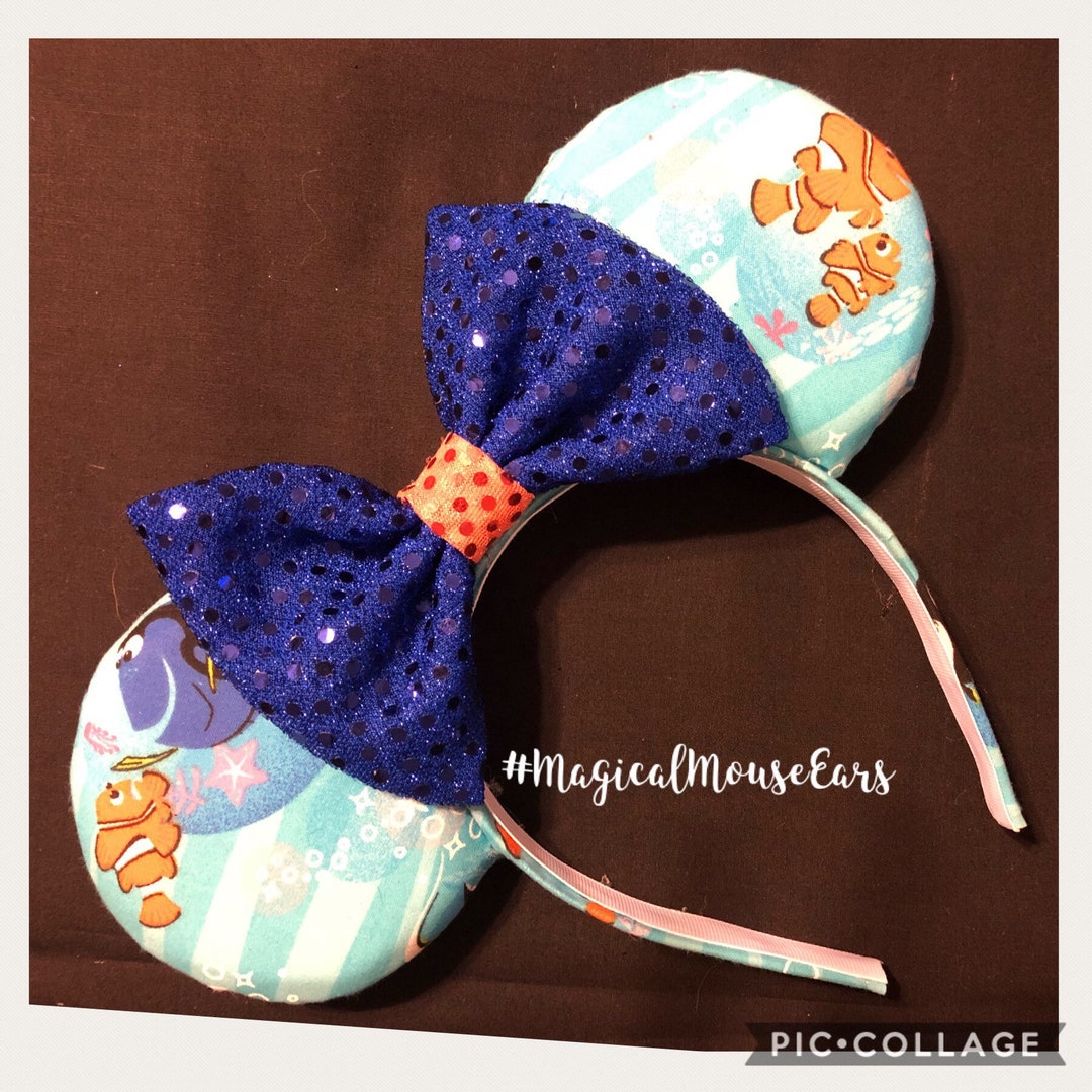 Nemo Dory Magical Mouse Ears puffy Ears Choose: Bow Color & Headband ...