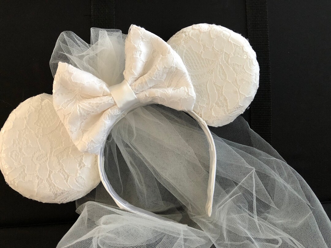 BRIDE BRIDAL Lace Ears With Removable Veil (ivory or White) - Etsy