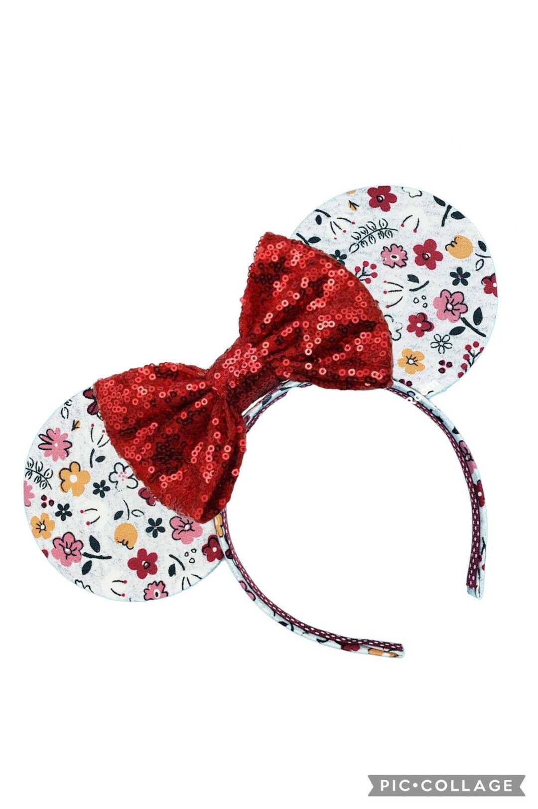 Choose Bow Floral Scattered Mini Silhouette Magical Mouse Ears | (puffy ...