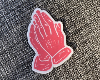 Metallic Gold Prayer Hands Sticker | Etsy