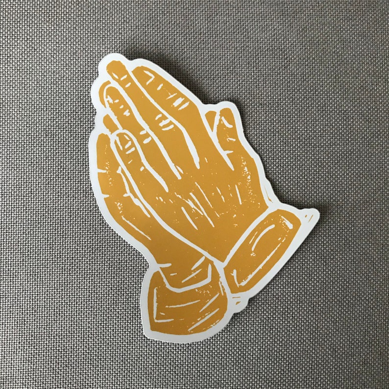 Metallic Gold Prayer Hands Sticker - Etsy