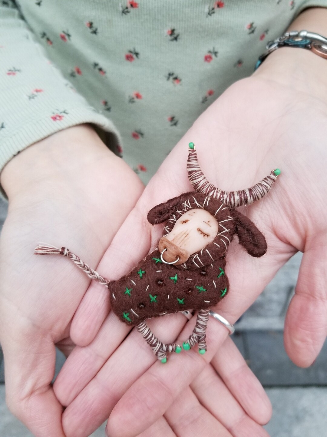 Brown Bull Handmade Brooch, Taurus Zodiac Symbol Horoscope, Cow Animal ...