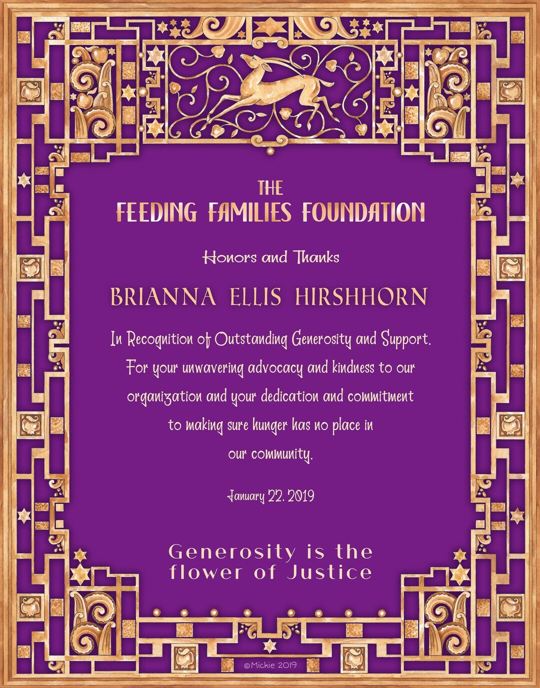 Personalized Certificate Appreciation Award Honoree Thank You Gratitude ...