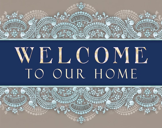 Welcome Sign Entryway Decor Jewish Home Blessing Wall Art New | Etsy