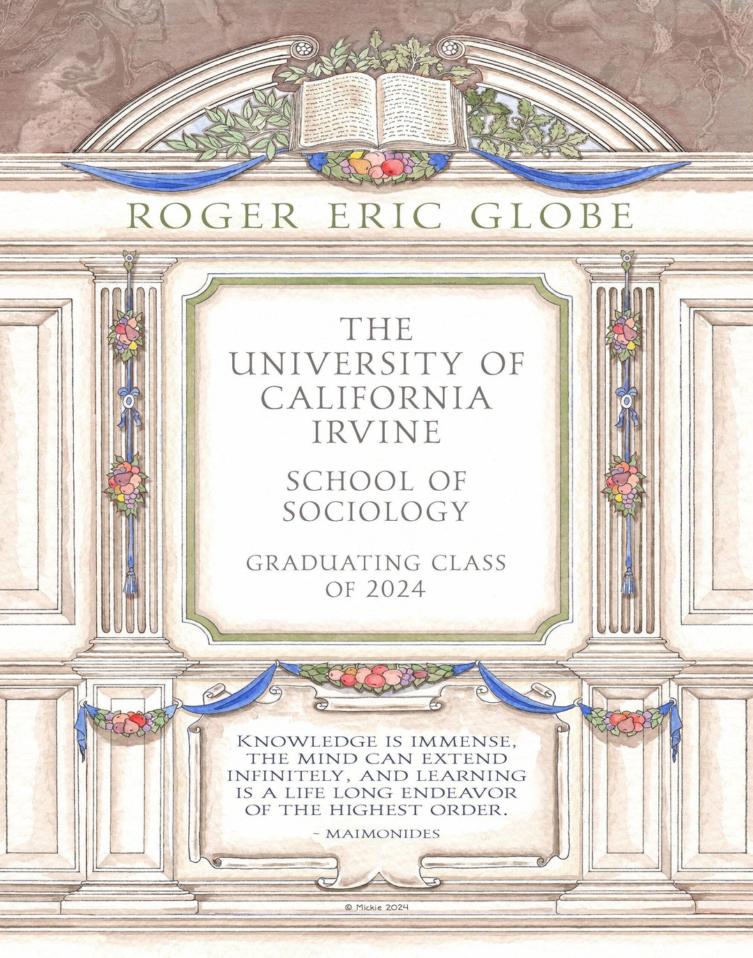College Graduation University Seal Keepsake Framed Artwork Gift ...