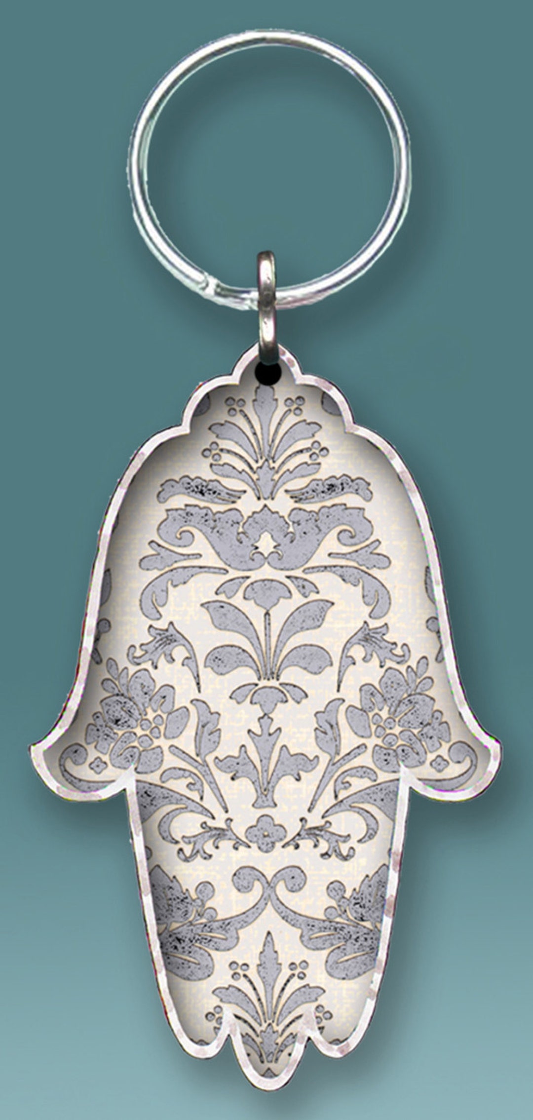 Jewish Keychain Hamsa Travelers Prayer Good Luck Amulet Gift Evil Eye ...