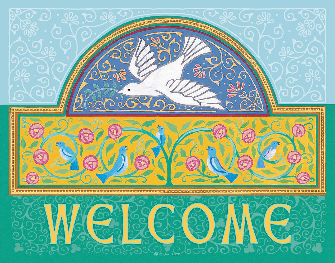 Welcome Sign Entryway Decor Jewish Home Blessing Wall Art New House ...