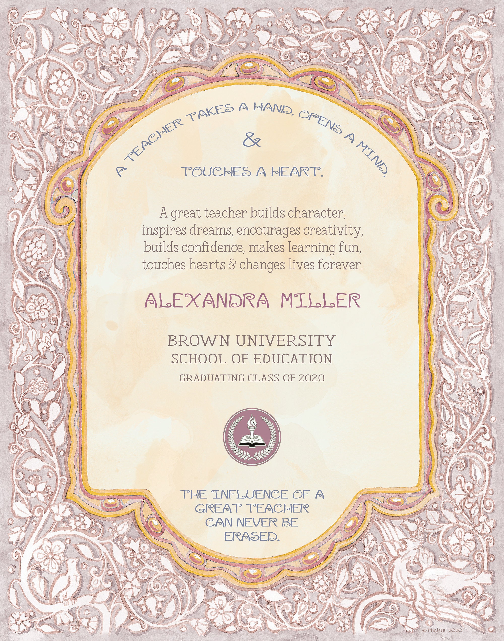 Personalized New Teacher Graduation Certificate Educator Graduate Gift ...