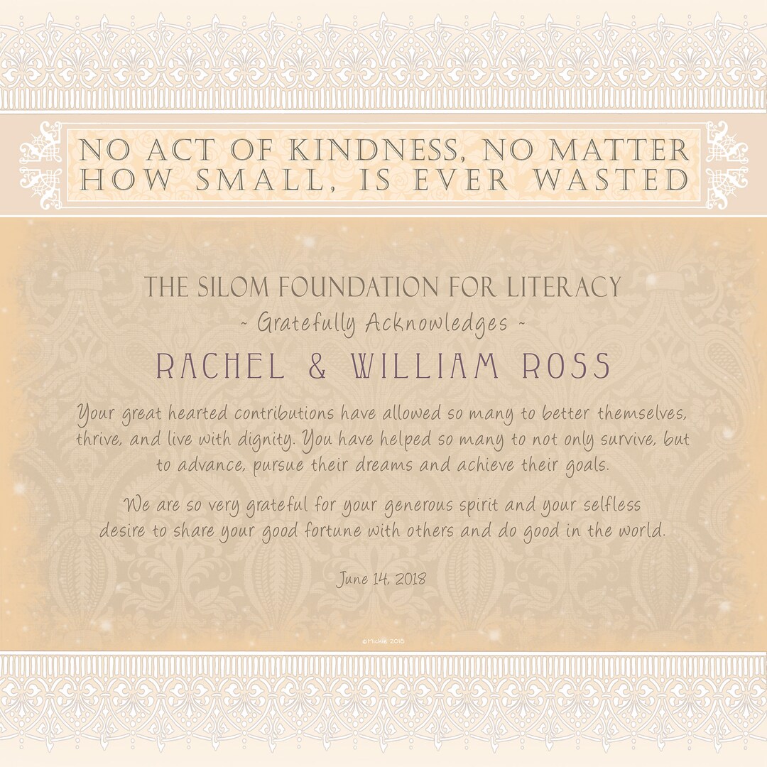 Personalized Certificate Appreciation Award Honoree Thank You Gratitude ...