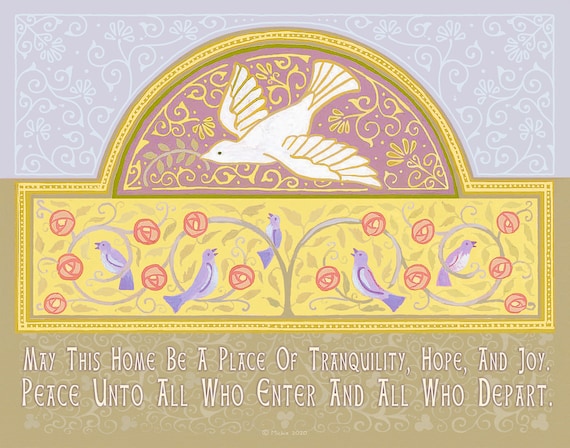 Welcome Sign Entryway Decor Jewish Home Blessing Wall Art New | Etsy