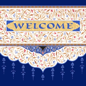 Welcome Sign Entryway Decor Jewish Home Blessing Wall Art New House ...