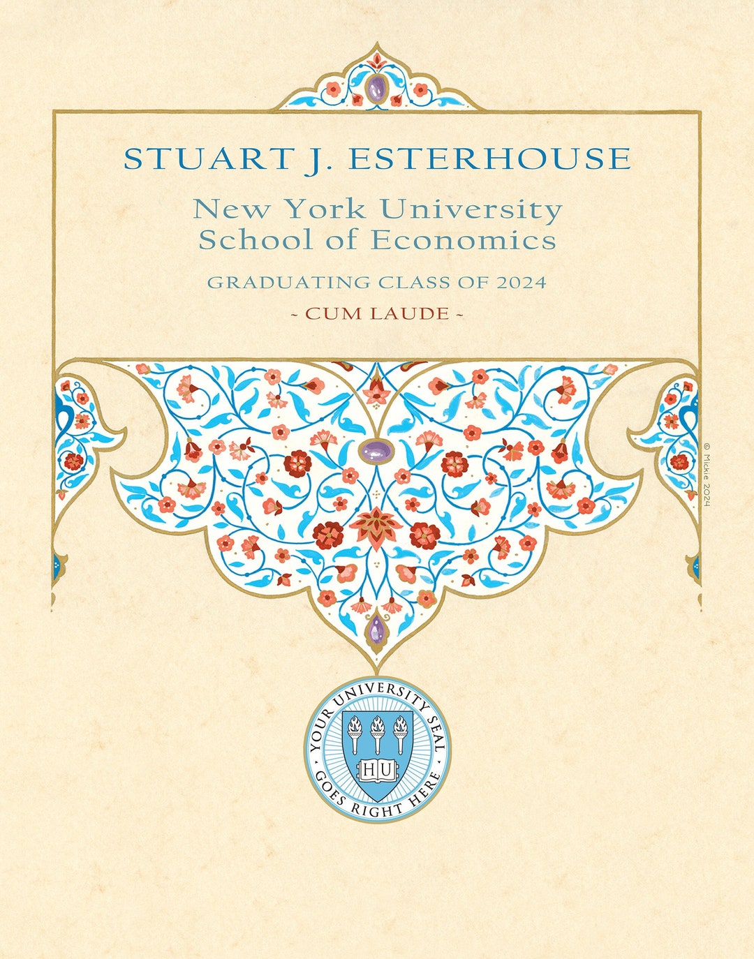 College Graduation University Seal Keepsake Framed Artwork Gift ...