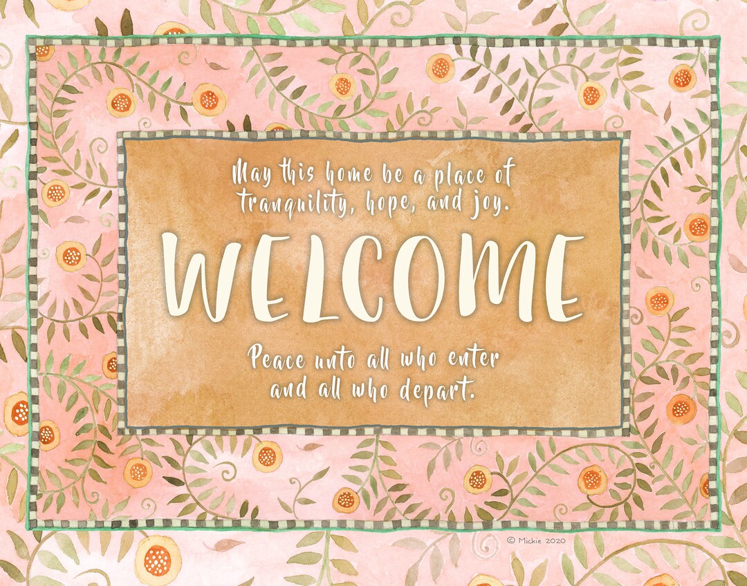 Welcome Sign Entryway Decor Jewish Home Blessing Wall Art New House ...