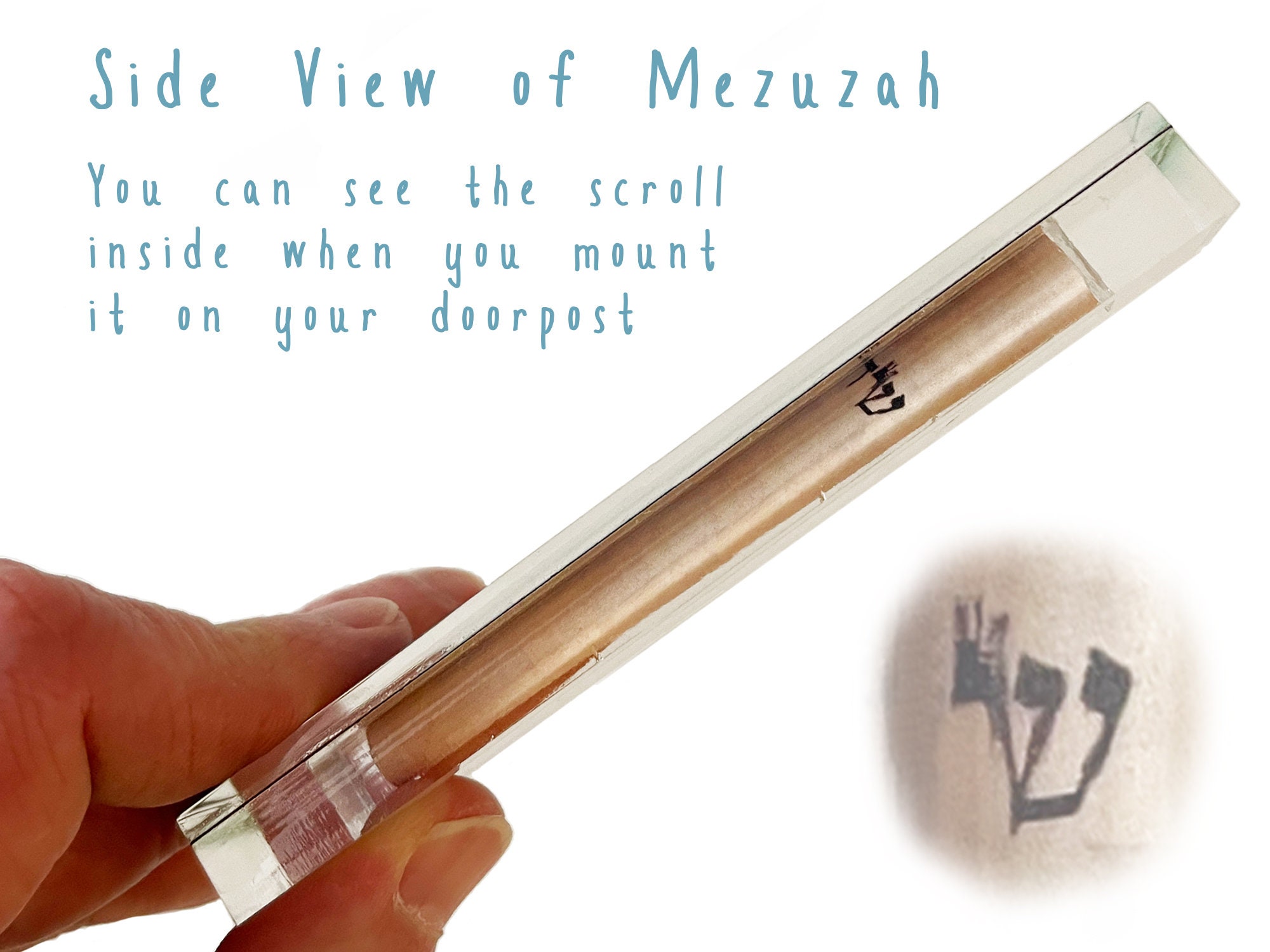 Mezuzah Self Stick Easy Mount Entryway Modern Mezuza Case Jewish ...