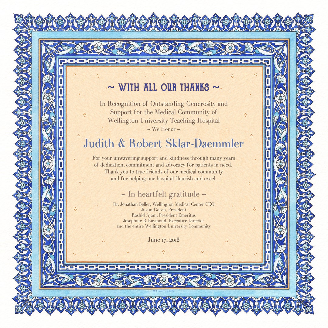 Personalized Certificate Appreciation Award Honoree Thank You Gratitude ...