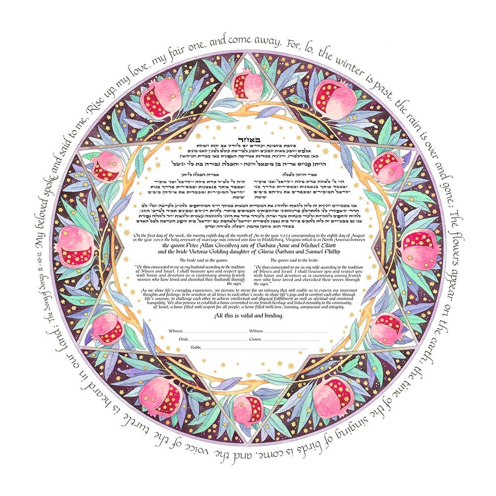 Ketubah Jewish Marriage Contract Modern Wedding Vows Traditional ...