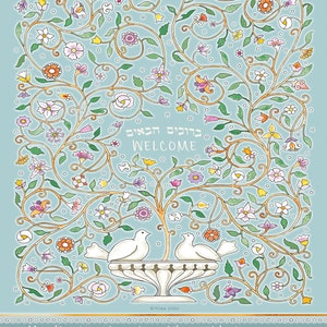 Welcome Sign Entryway Decor Jewish Home Blessing Wall Art New House ...