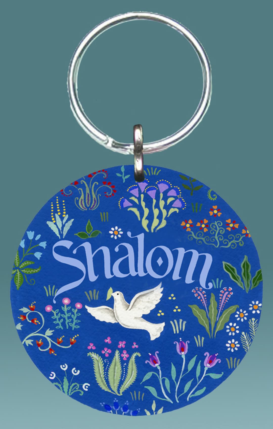 Jewish Key Chain Shalom Dove Travelers Prayer Hebrew Charm Keyring ...