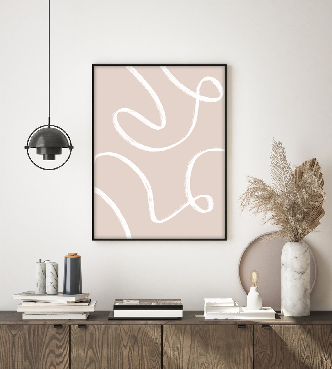 Whimsical Line Art, Earth Tone Wall Art, Modern Line Drawing - Etsy