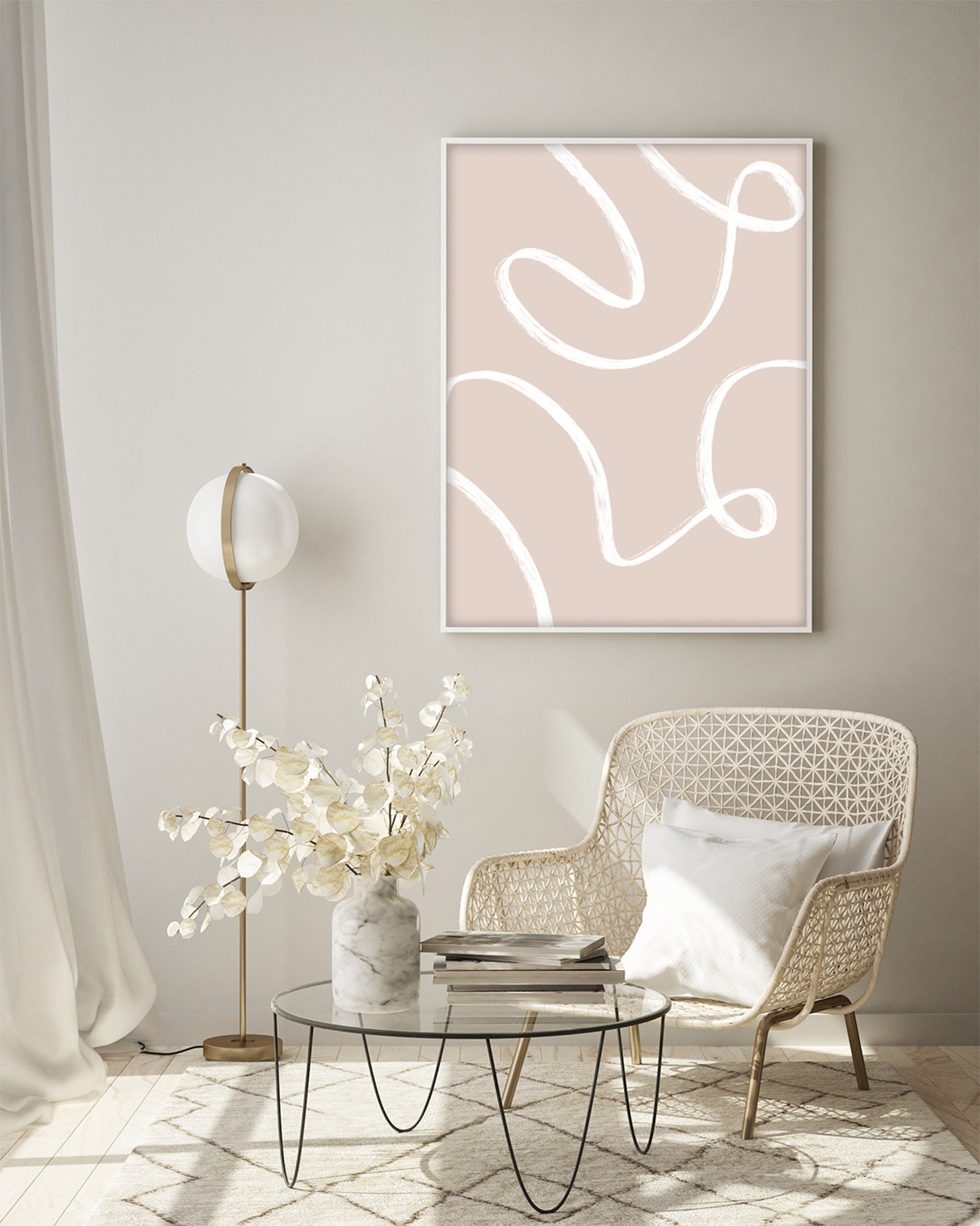 Whimsical Line Art, Earth Tone Wall Art, Modern Line Drawing - Etsy