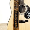 Tooled Southwestern Compass Rose, Moon, Sun Black Leather Guitar Strap ...