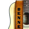 Tooled Southwestern Compass Rose, Moon, Sun Black Leather Guitar Strap ...