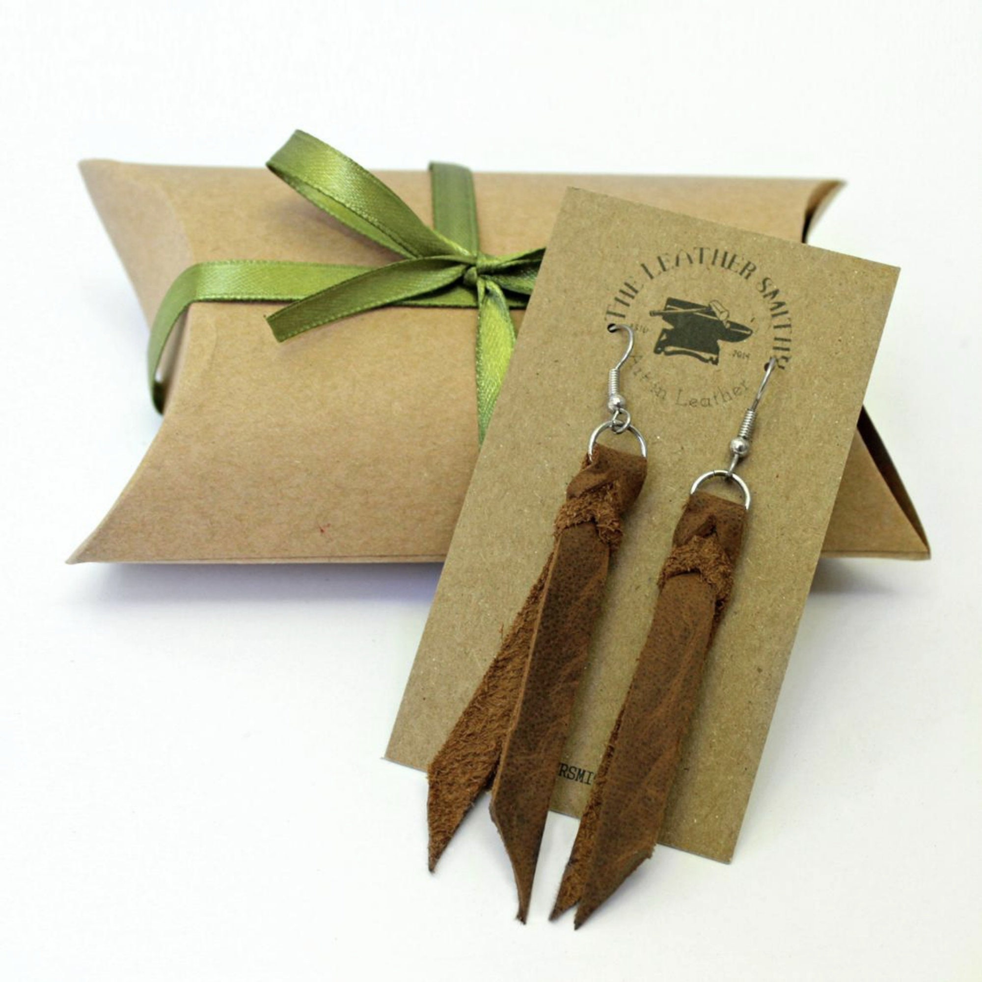 Western Knot Leather Earrings Leather Dangle Earrings Long - Etsy