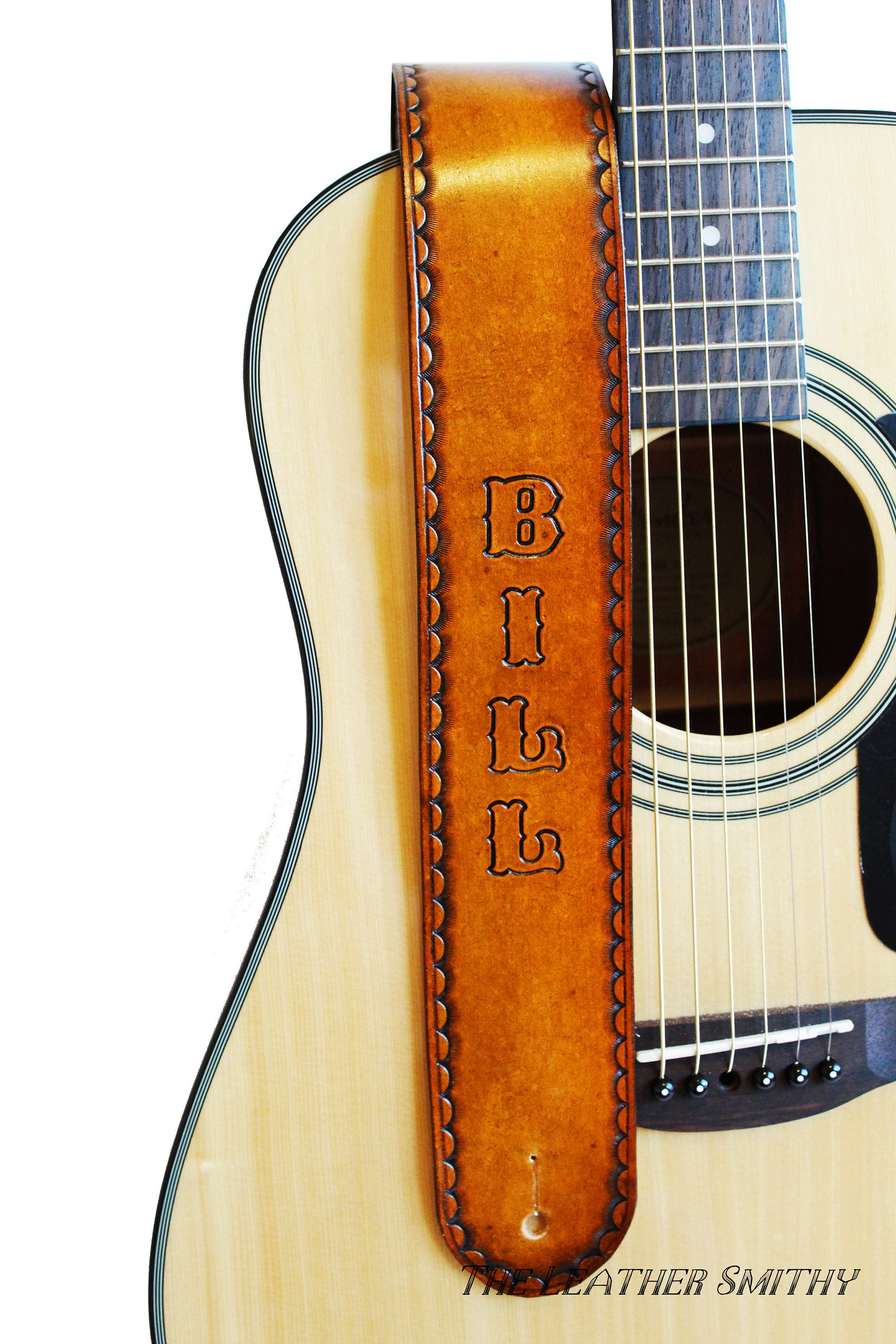 Handmade Leather Personalized Guitar Straps for Acoustic or - Etsy