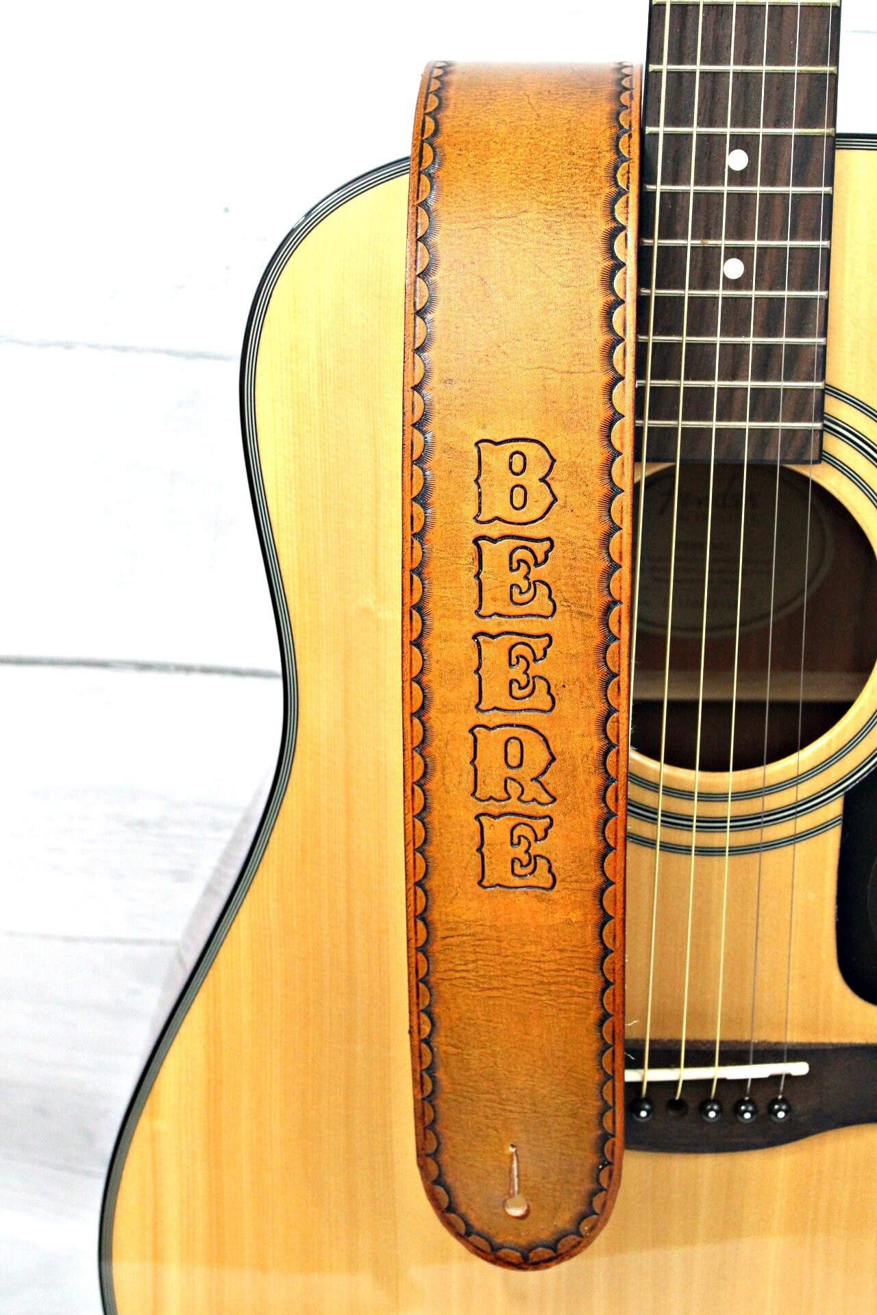 Handmade Leather Personalized Guitar Straps for Acoustic or - Etsy