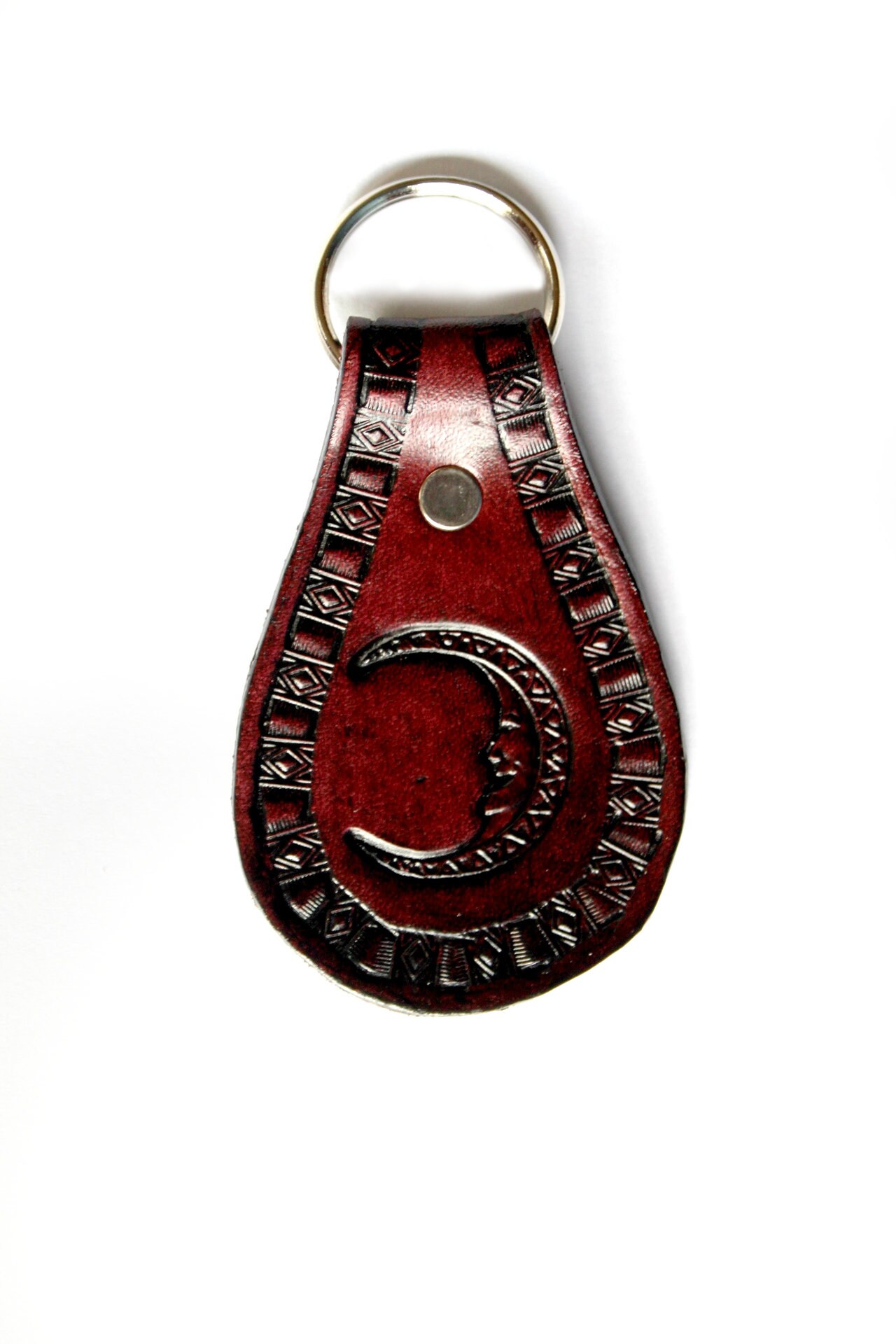 Southwestern Moon Leather Key Fob Moon Keychain Western | Etsy