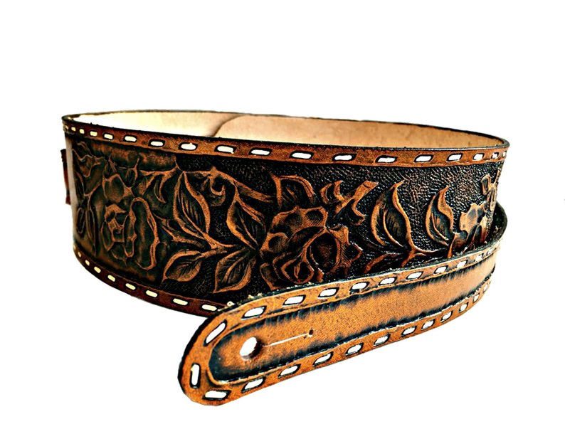 Personalized Western Roses Adjustable Hand Tooled and Painted | Etsy