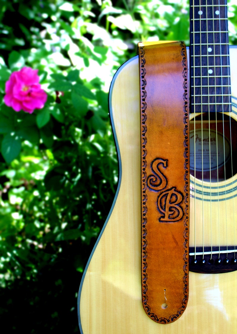 Personalized Guitar Strap With Monogrammed Initials Hand - Etsy