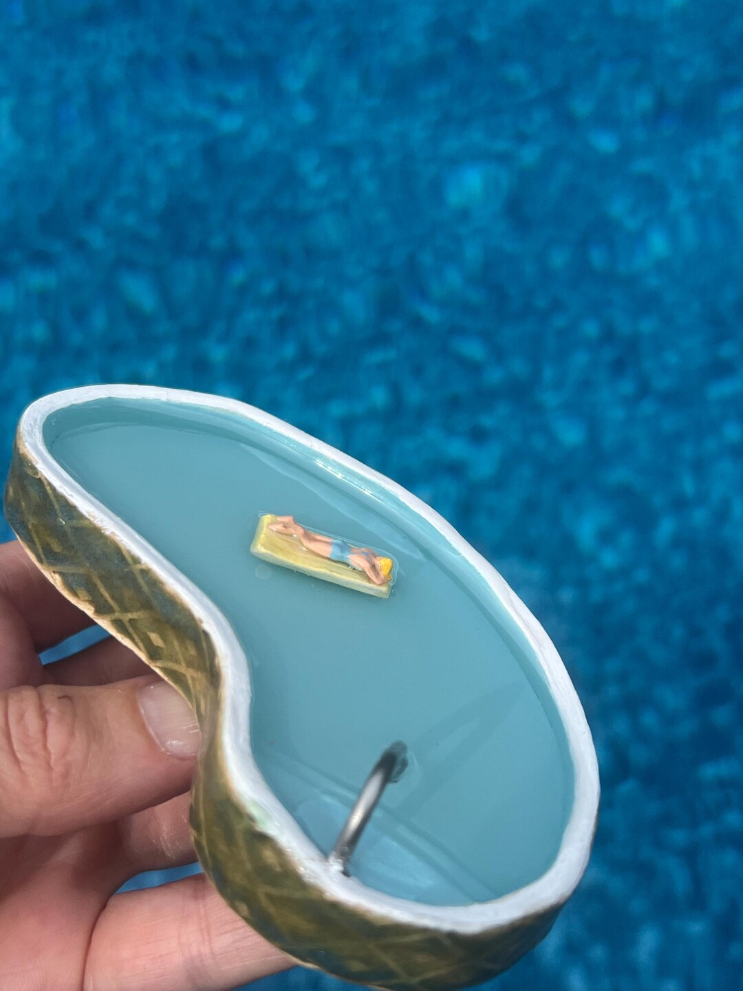 Miniature Ceramic Kidney Pool Sculpture: Turquoise Glaze, Signed Art - Etsy