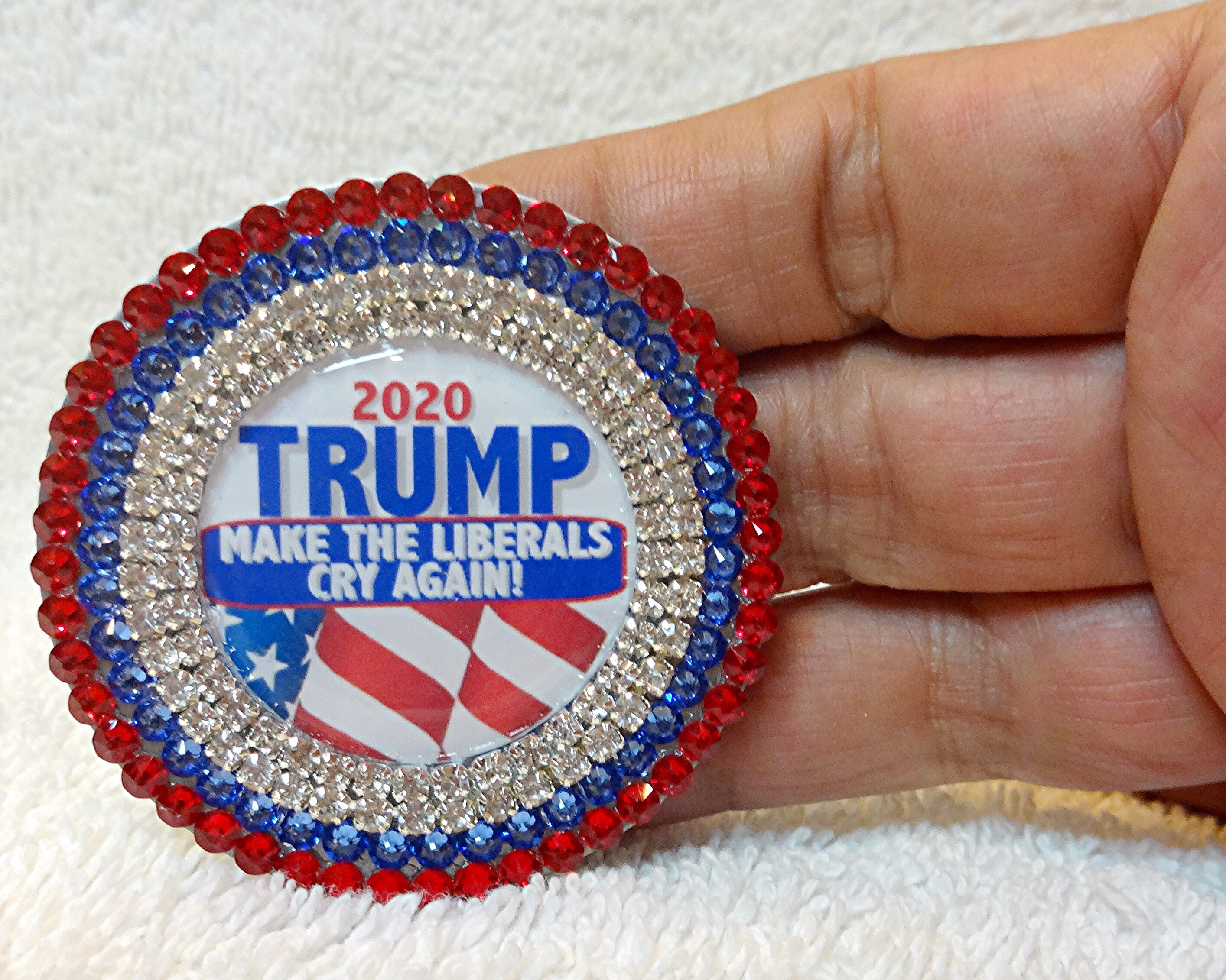 XLarge Trump Pin Swarovski Rhinestone 2020 Republican | Etsy