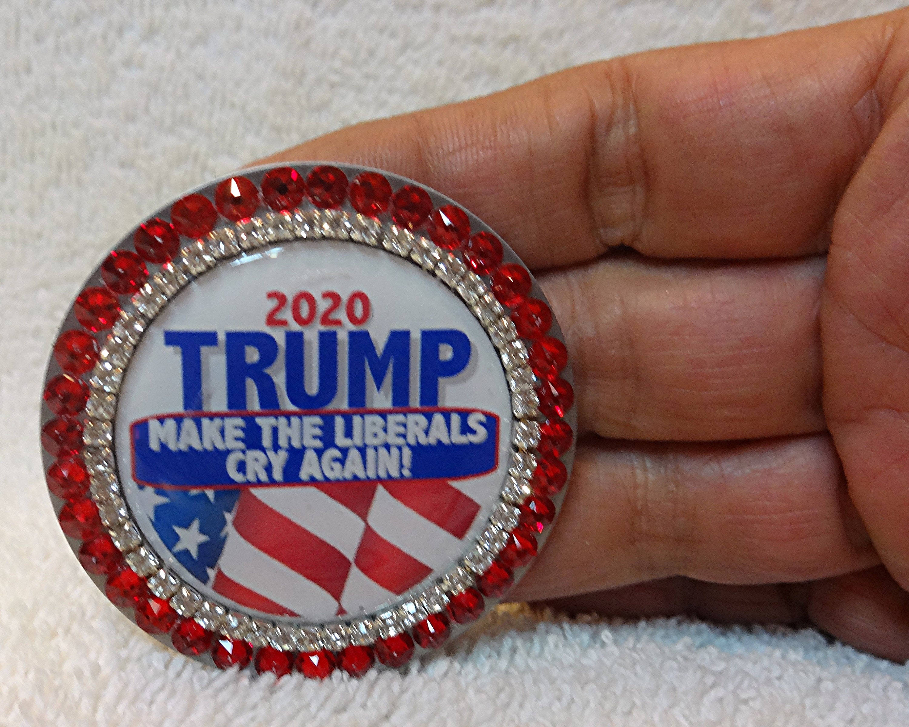 XLarge Trump Pin Swarovski Rhinestone 2020 Republican | Etsy