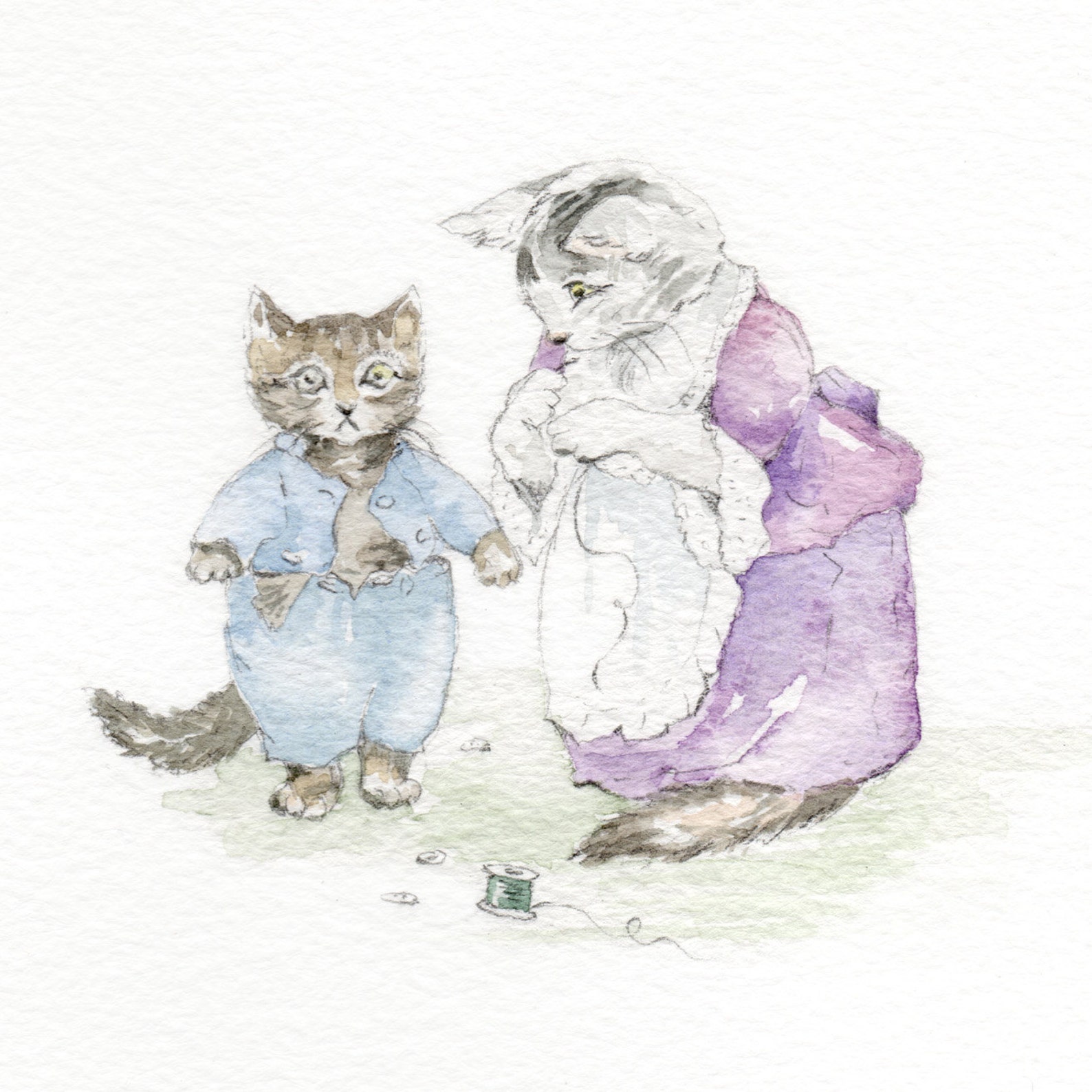 Hand Painted Original of Beatrix Potter's, Cat Painting, Tabitha ...